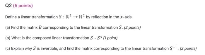 Solved Define a linear transformation T:R2→R2 to be rotation | Chegg.com