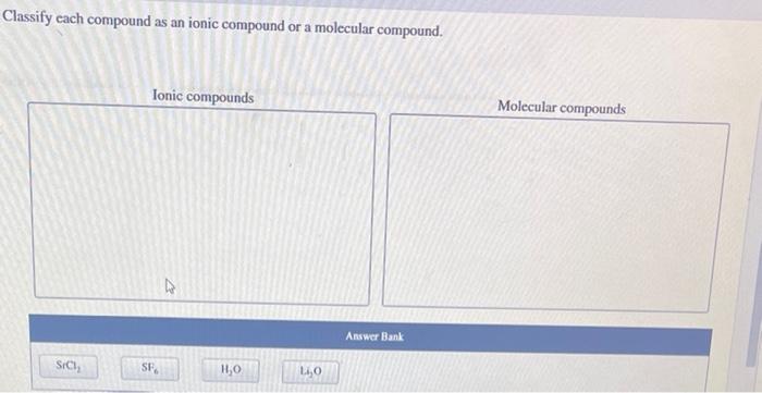 Solved Classify each compound as an ionic compound or a | Chegg.com