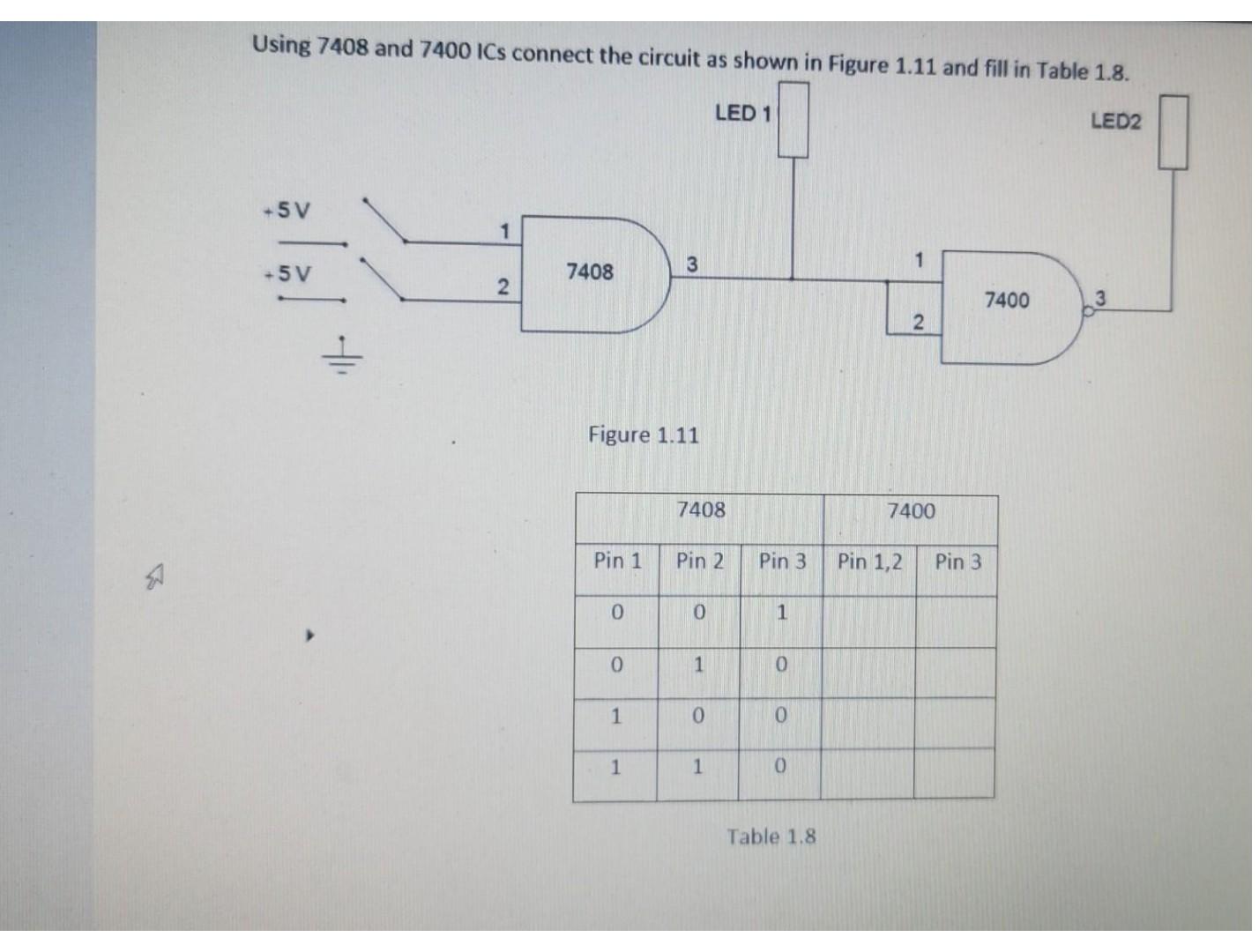 Solved Using 7408 and 7400 ICs connect the circuit as shown | Chegg.com