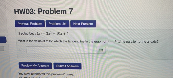 Solved Hw03 Problem 7 Previous Problem Problem List Next