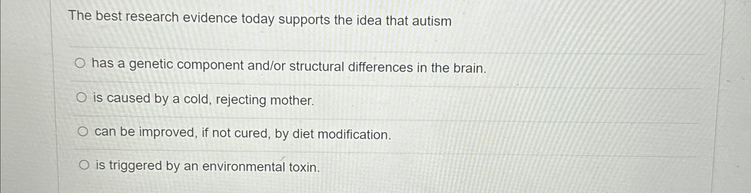 Solved The best research evidence today supports the idea | Chegg.com