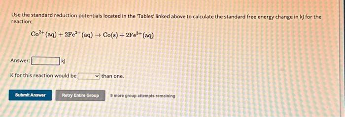 Solved Use the standard reduction potentials located in the | Chegg.com