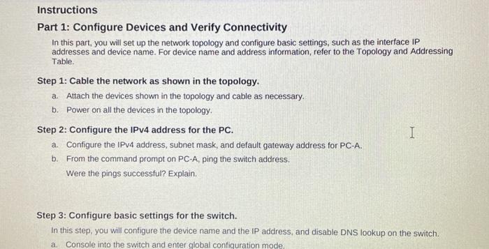 Lab - View Network Device MAC Addresses Topology PC-A | Chegg.com