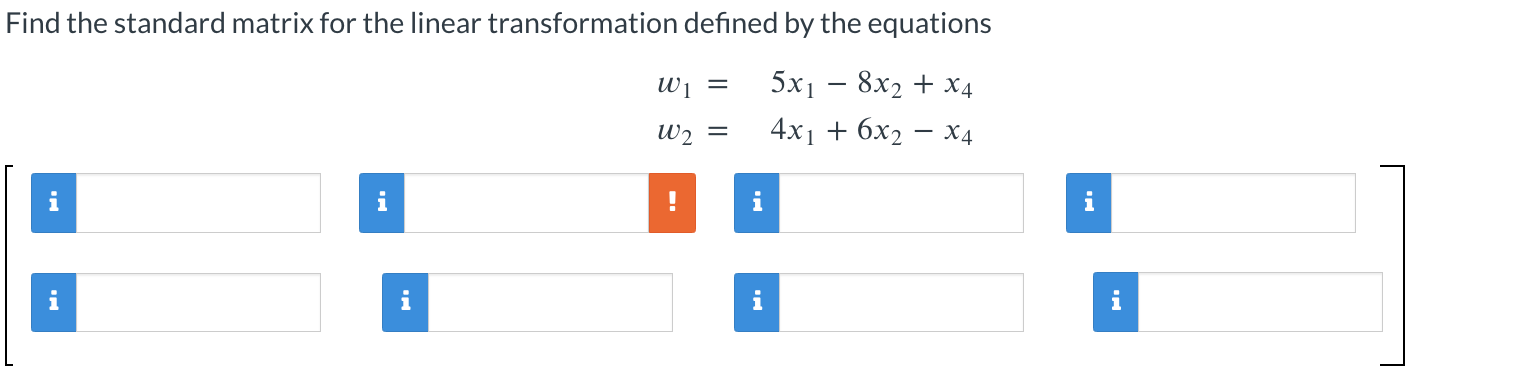 Solved Find the standard matrix for the linear | Chegg.com