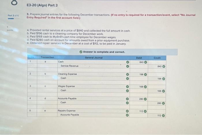 Required information E3-20 (Algo) Analyzing, | Chegg.com