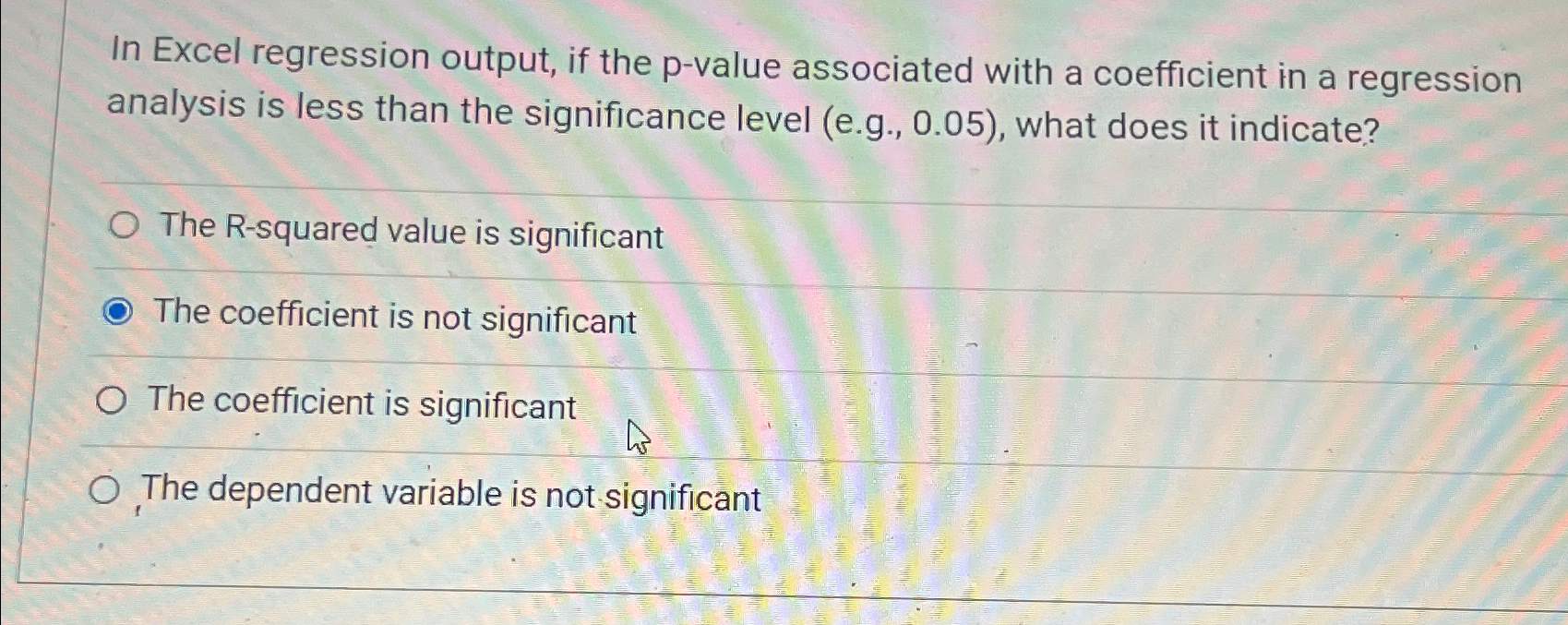 Solved In Excel regression output, if the p-value associated | Chegg.com