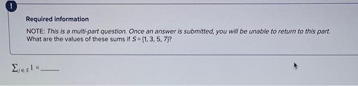 Solved Required information NOTE: This is a multi-part | Chegg.com