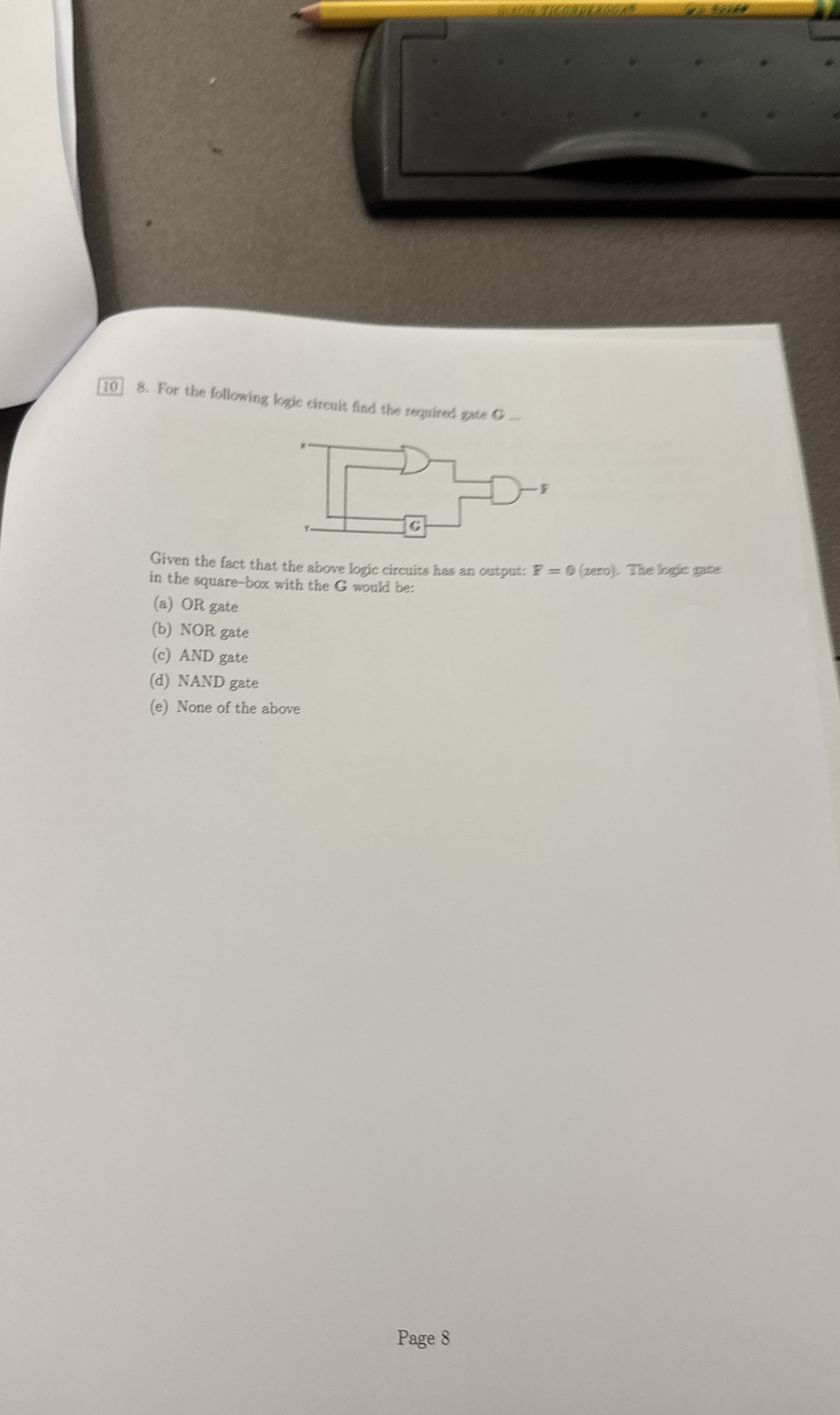 Solved 10 8. ﻿For the following logic circuit find the | Chegg.com