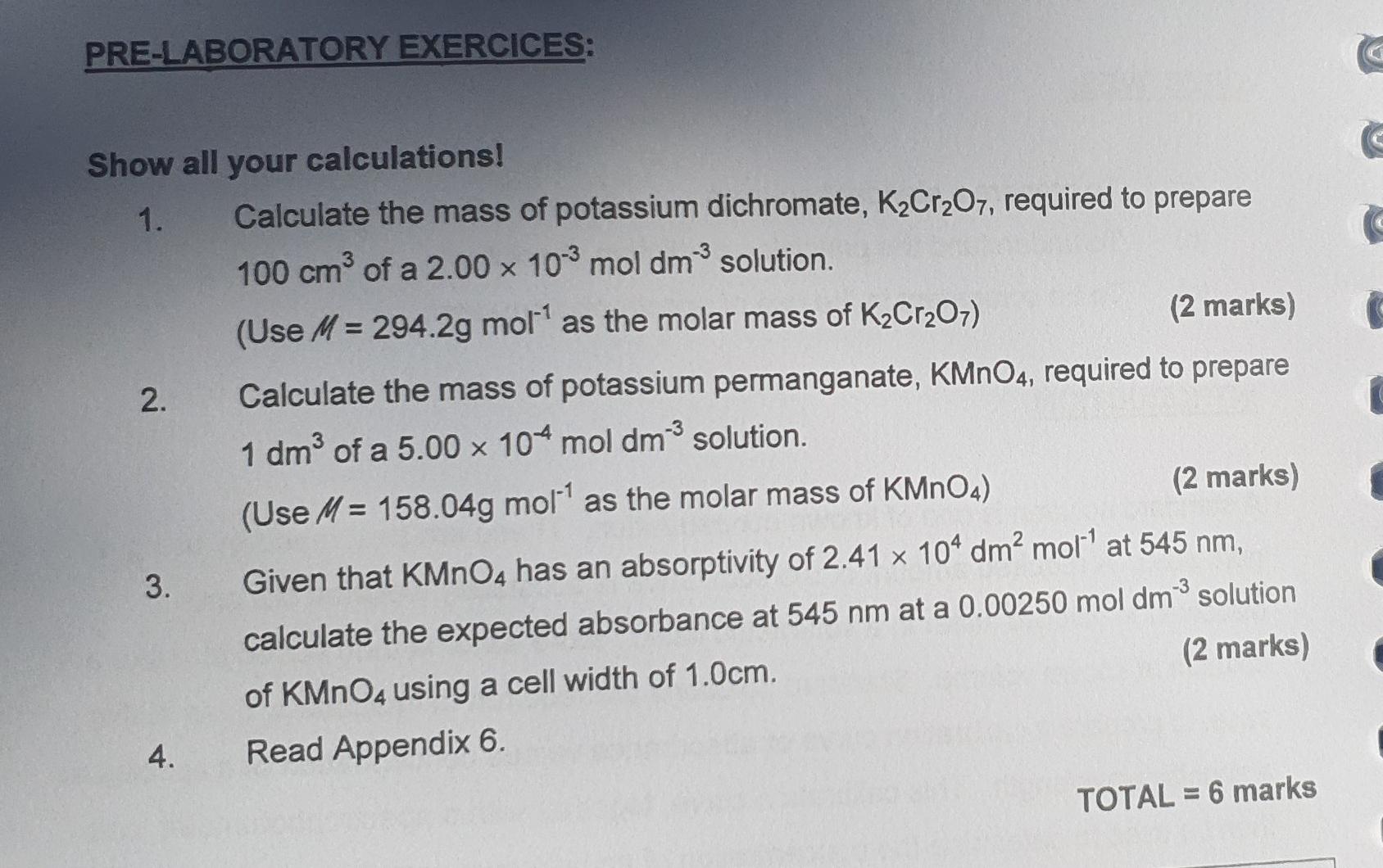 Solved Show all your calculations! 1. Calculate the mass of | Chegg.com