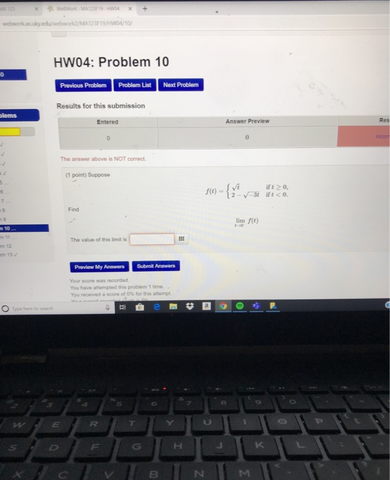 Solved + * W M A123 19: HW X webworkas ky | Chegg.com