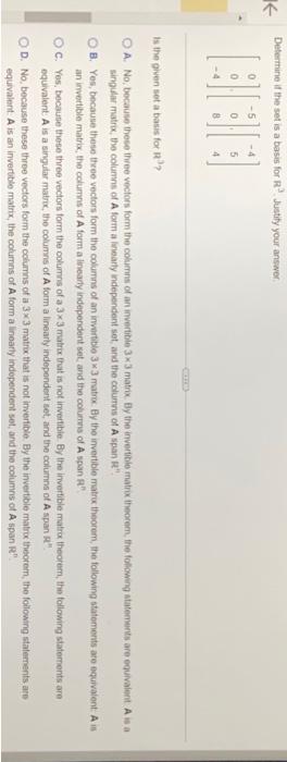 Solved Determine if the set is a basis for R2. Justify your | Chegg.com