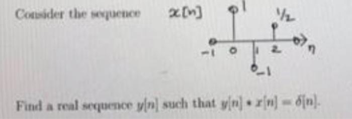 Solved Consider the sequence x[n] 1/2 21 Find a real | Chegg.com