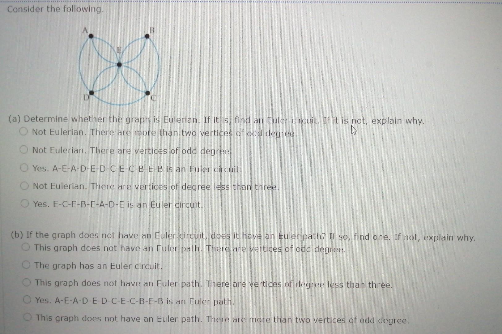 Solved Consider The Following D A Determine Whether The