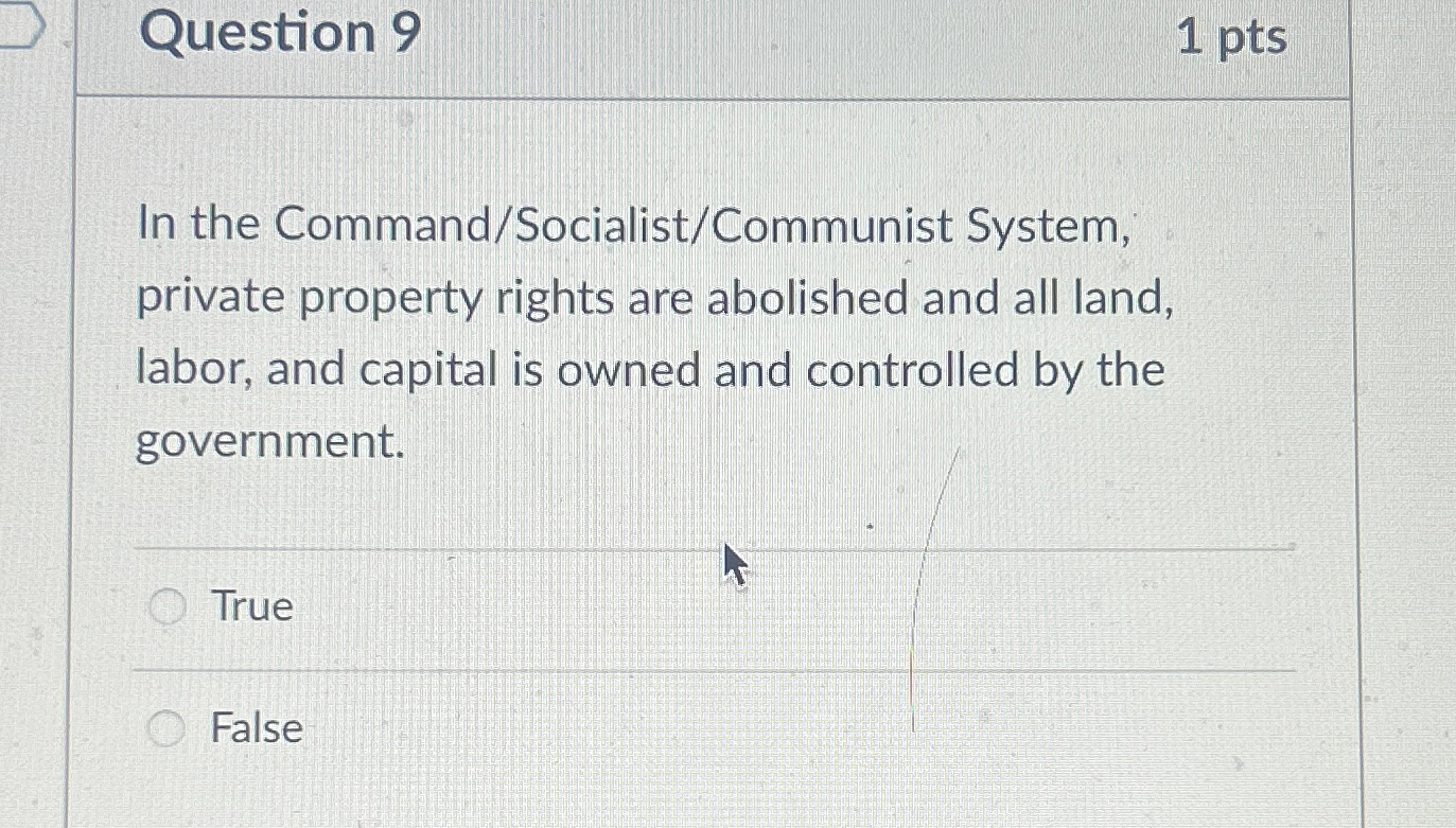 Solved Question 91ptsIn the Command/Socialist/Communist | Chegg.com