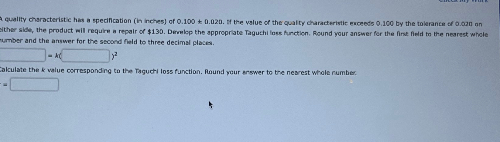Solved quality characteristic has a specification (in | Chegg.com