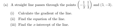 Solved (a) ﻿A straight line passes through the points | Chegg.com