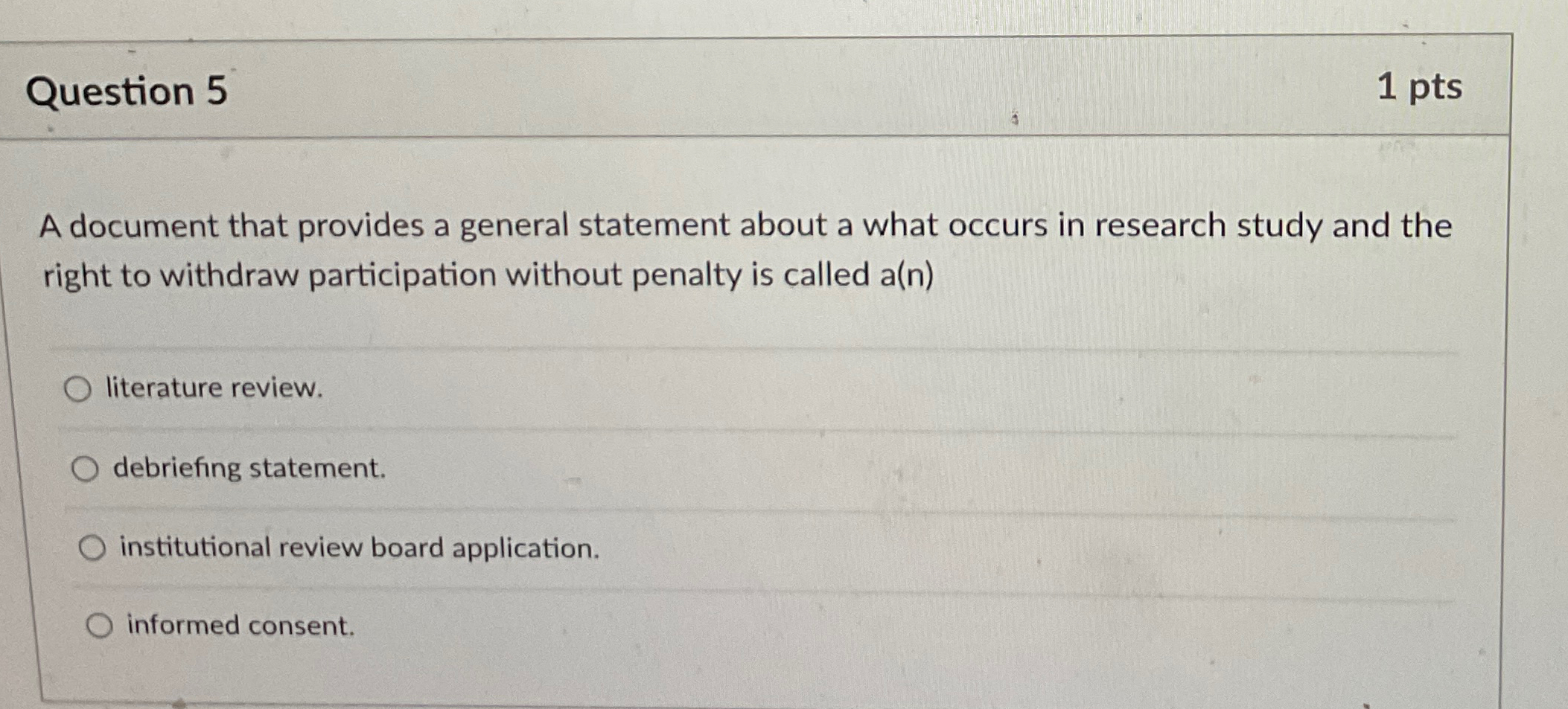 Solved Question 51 ﻿ptsA document that provides a general | Chegg.com