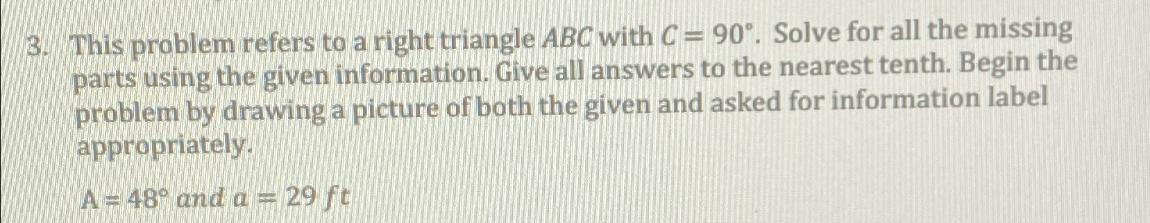 Solved This problem refers to a right triangle ABC with | Chegg.com