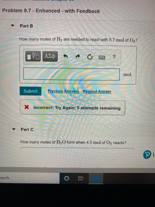 Solved how many moles of H2 are needed to react with 5.7 Mol | Chegg.com