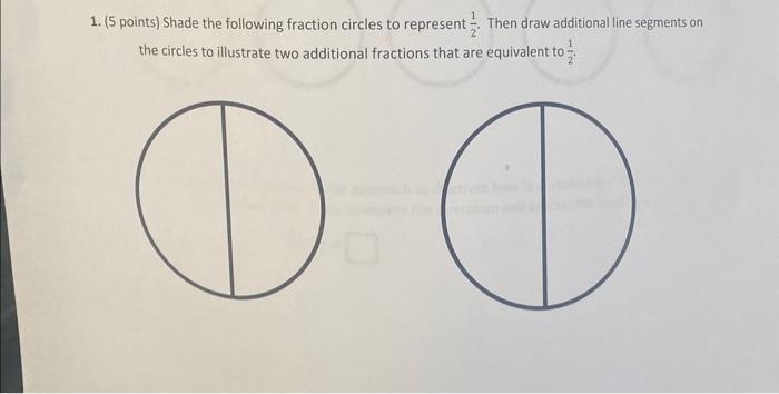 Solved 1. (5 points) Shade the following fraction circles to | Chegg.com