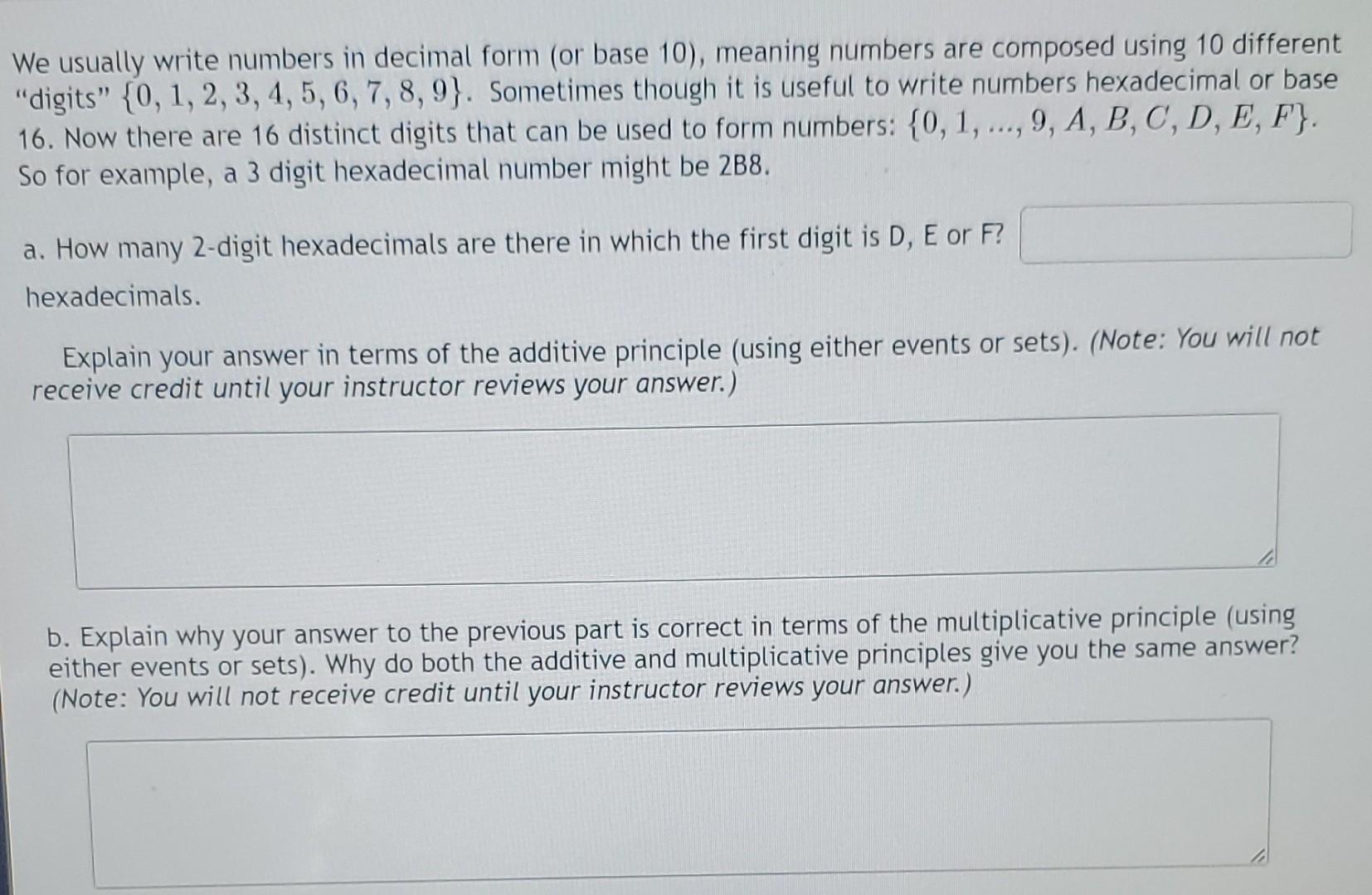 Solved We Usually Write Numbers In Decimal Form or Base Chegg