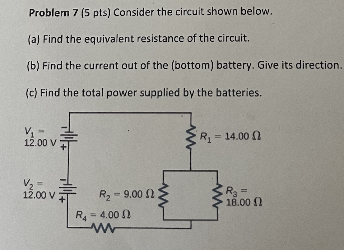 Solved Problem 7 ( 5 ﻿pts) ﻿Consider the circuit shown | Chegg.com