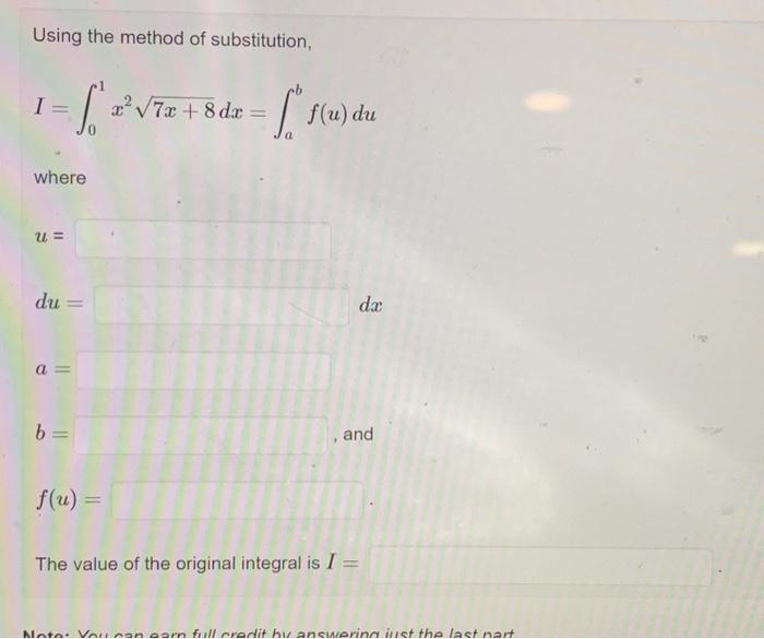Solved Using the method of substitution, | Chegg.com