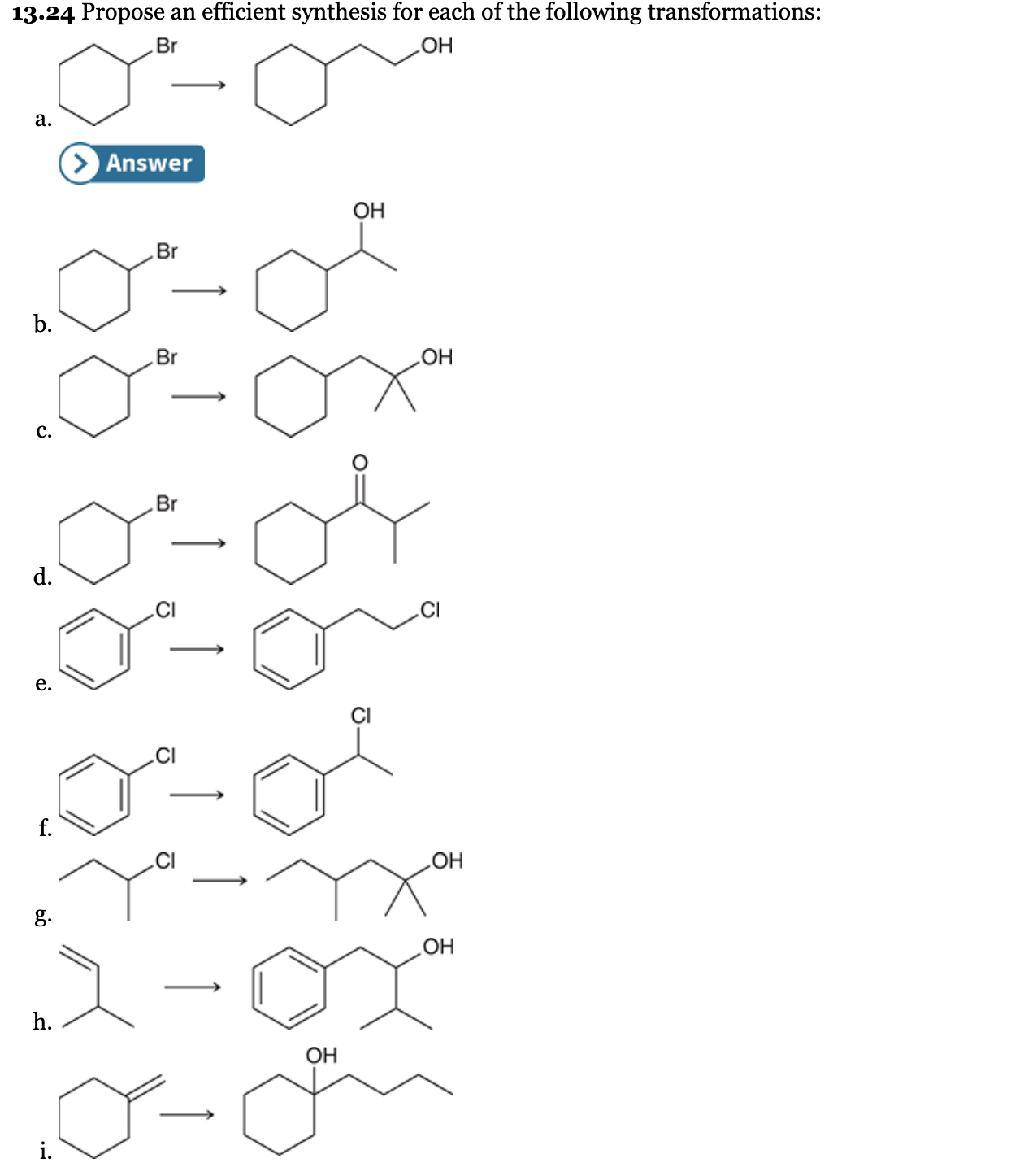 Solved 13.24 ﻿Propose an efficient synthesis for each of the | Chegg.com