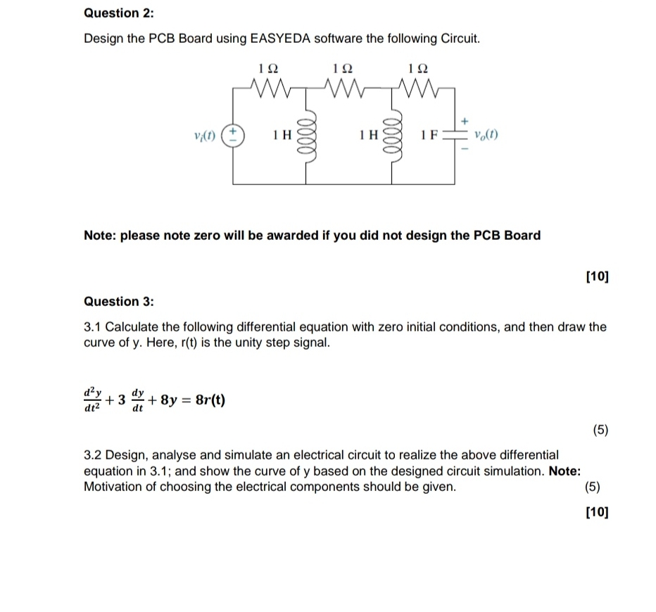 Question 2:Design the PCB Board using EASYEDA | Chegg.com