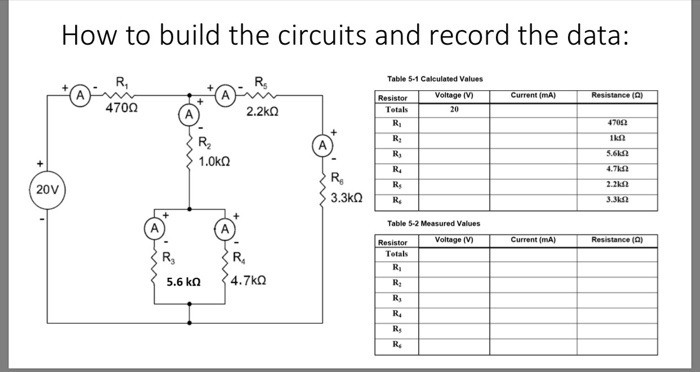 Solved How to build the circuits and record the data: Table | Chegg.com