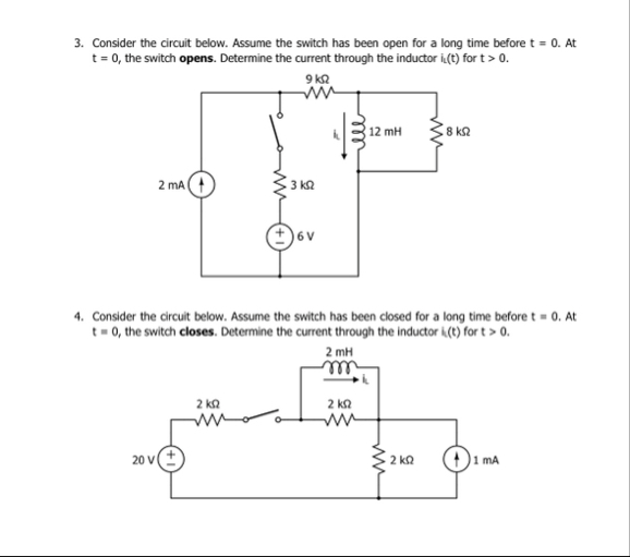 Solved Consider the circuit below. Assume the switch has | Chegg.com