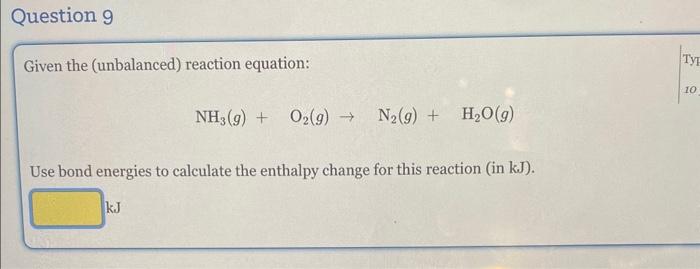 Solved Given the (unbalanced) reaction equation: | Chegg.com
