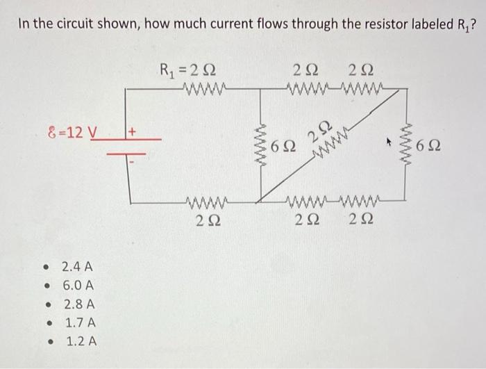 Solved In the circuit shown, how much current flows through | Chegg.com