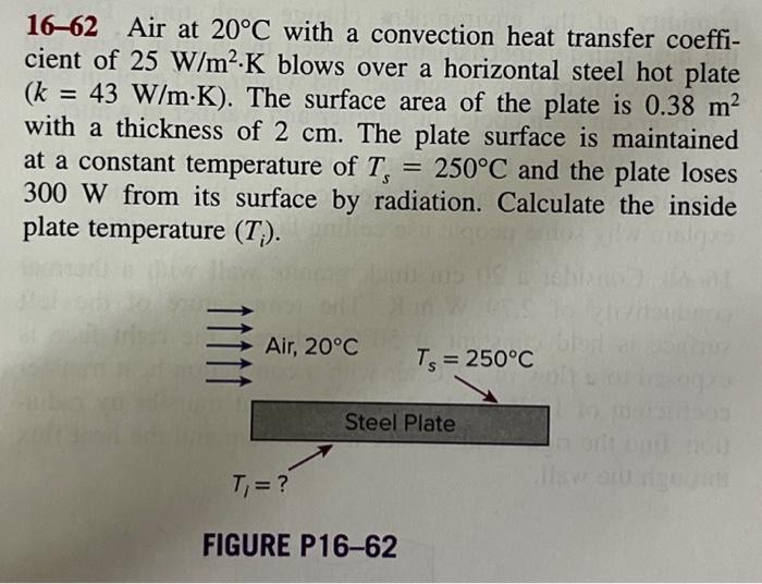 Solved 16-62 Air at 20∘C with a convection heat transfer | Chegg.com