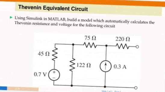 Solved Thevenin Equivalent Circuit Using Simulink In Matlab 