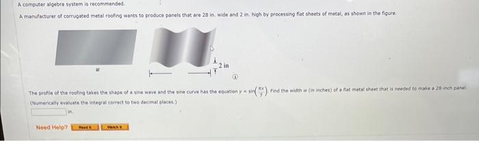 Solved A computer algebra system is recommended. A | Chegg.com
