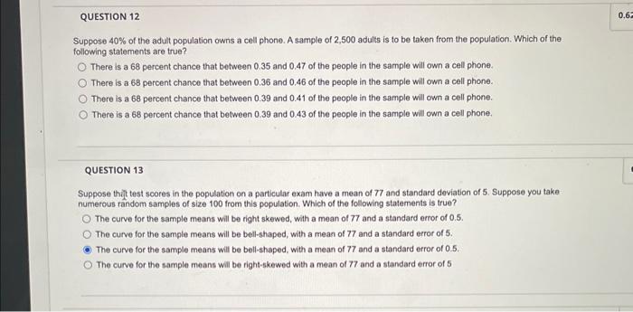 Solved Suppose 40% of the adult population owns a cell | Chegg.com