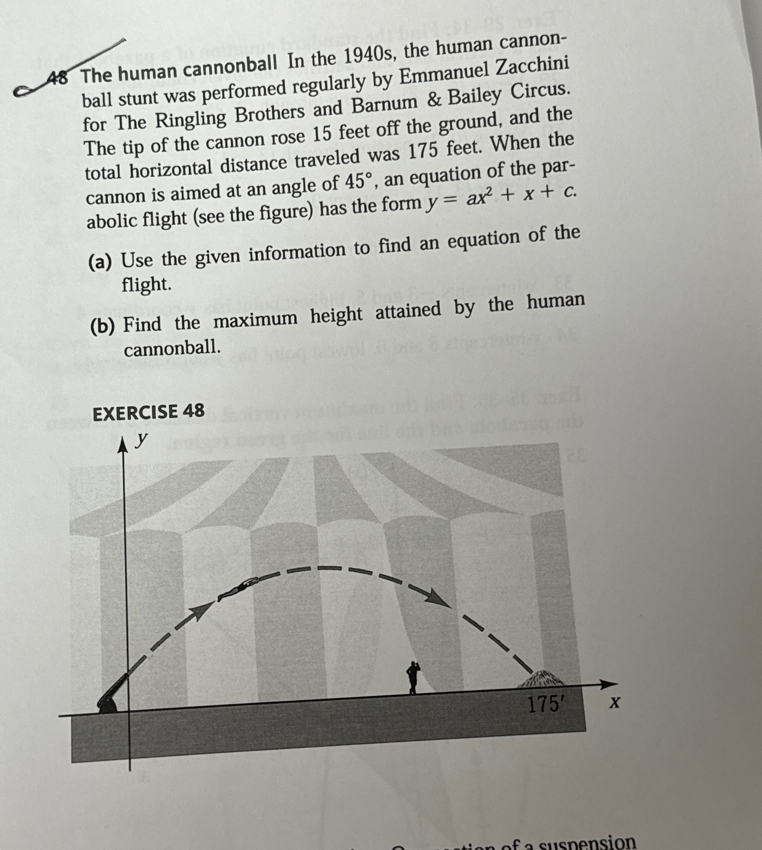 Solved 48 ﻿The human cannonball In the 1940 ﻿s, ﻿the human | Chegg.com