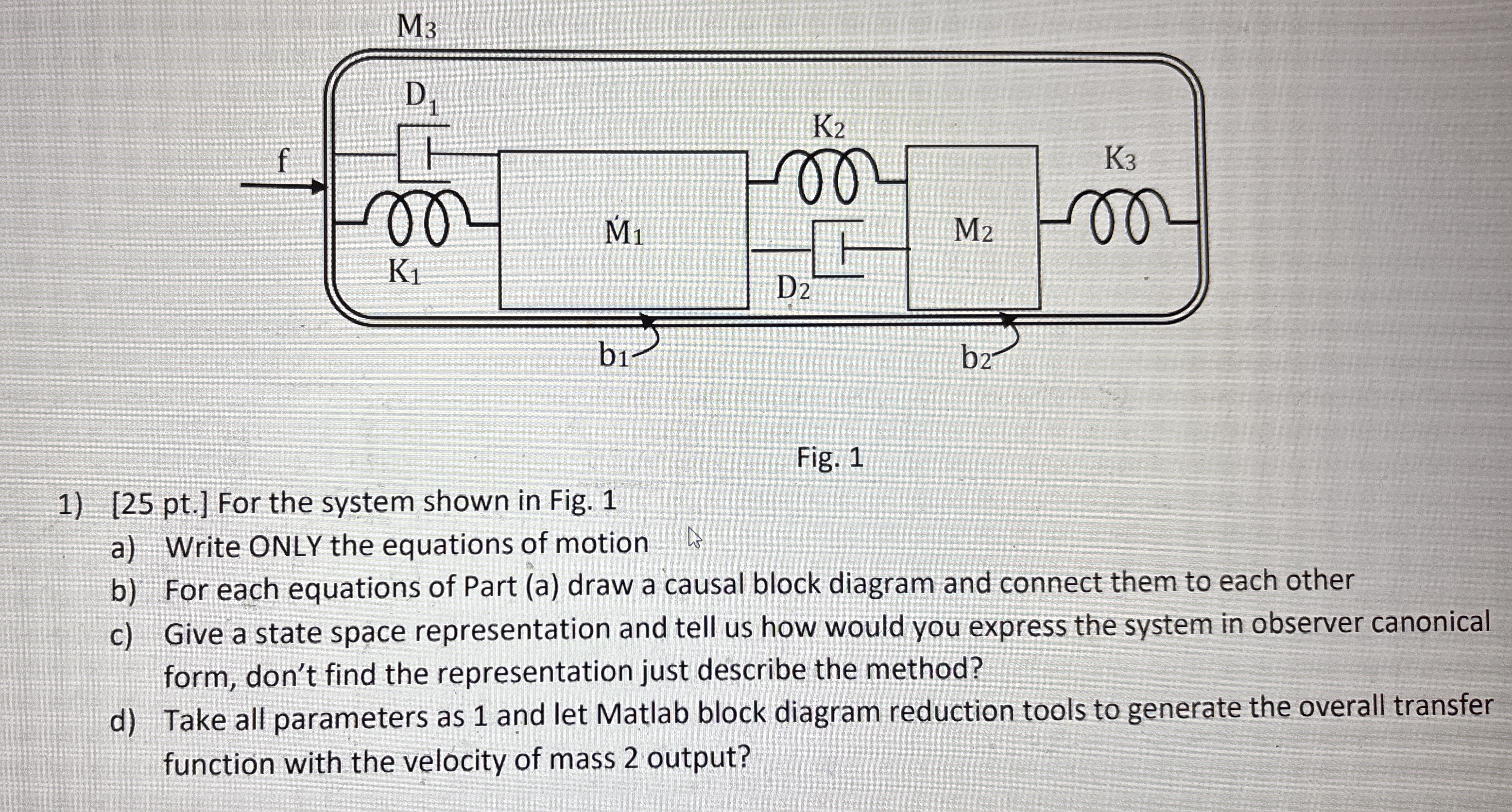 Solved by an EXPERT Fig. 1[25 ﻿pt.] ﻿For the system shown in Fig. 1a) | Chegg.com