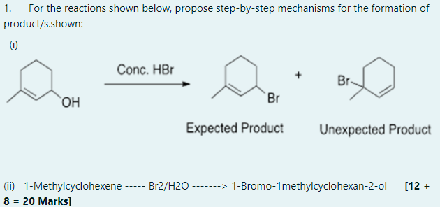 Solved For the reactions shown below, propose step-by-step | Chegg.com
