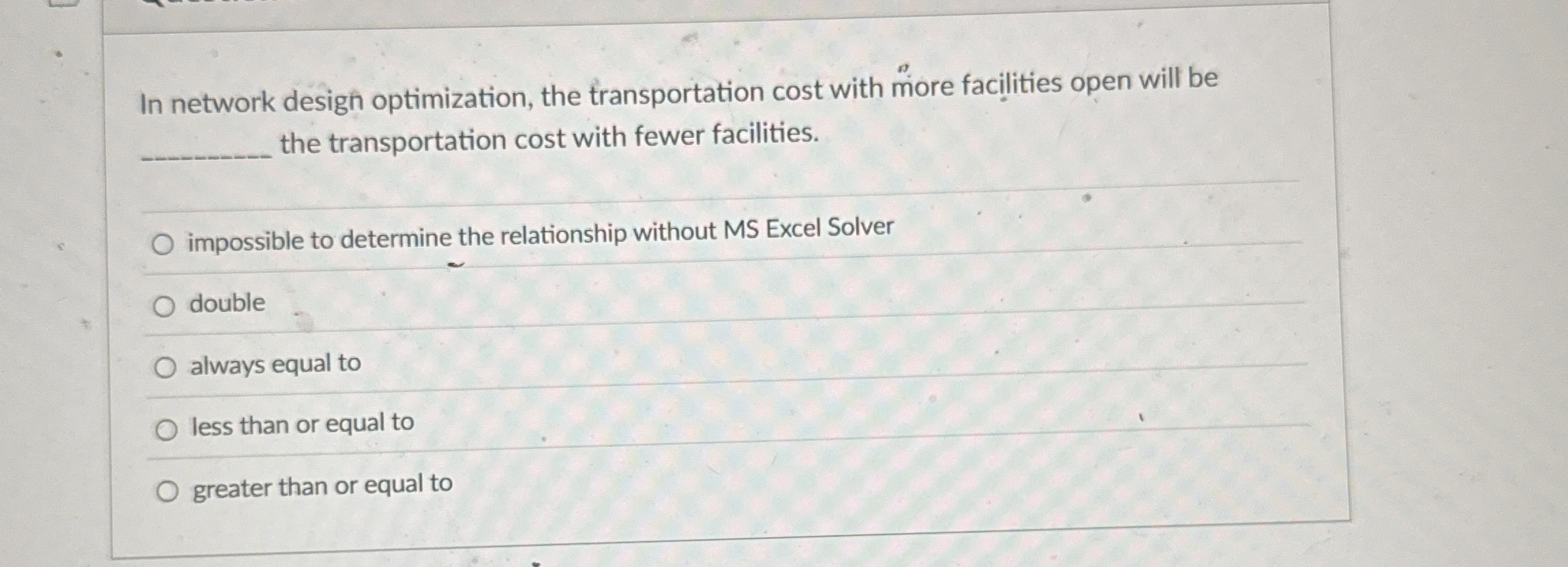 Solved In network design optimization, the transportation | Chegg.com