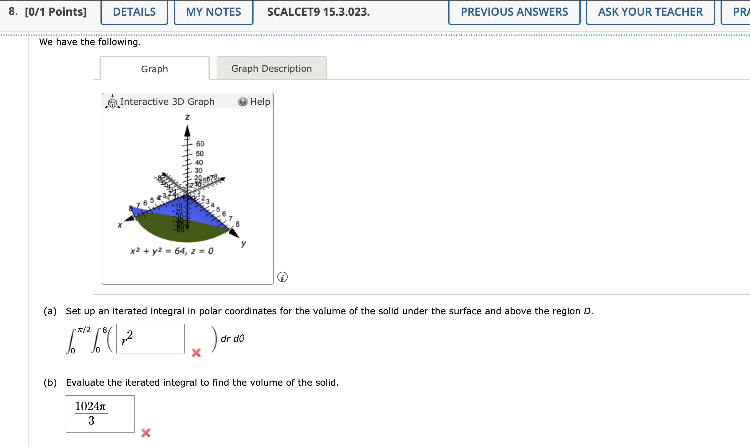 Solved We ﻿have the following.GraphInteractive 3D | Chegg.com
