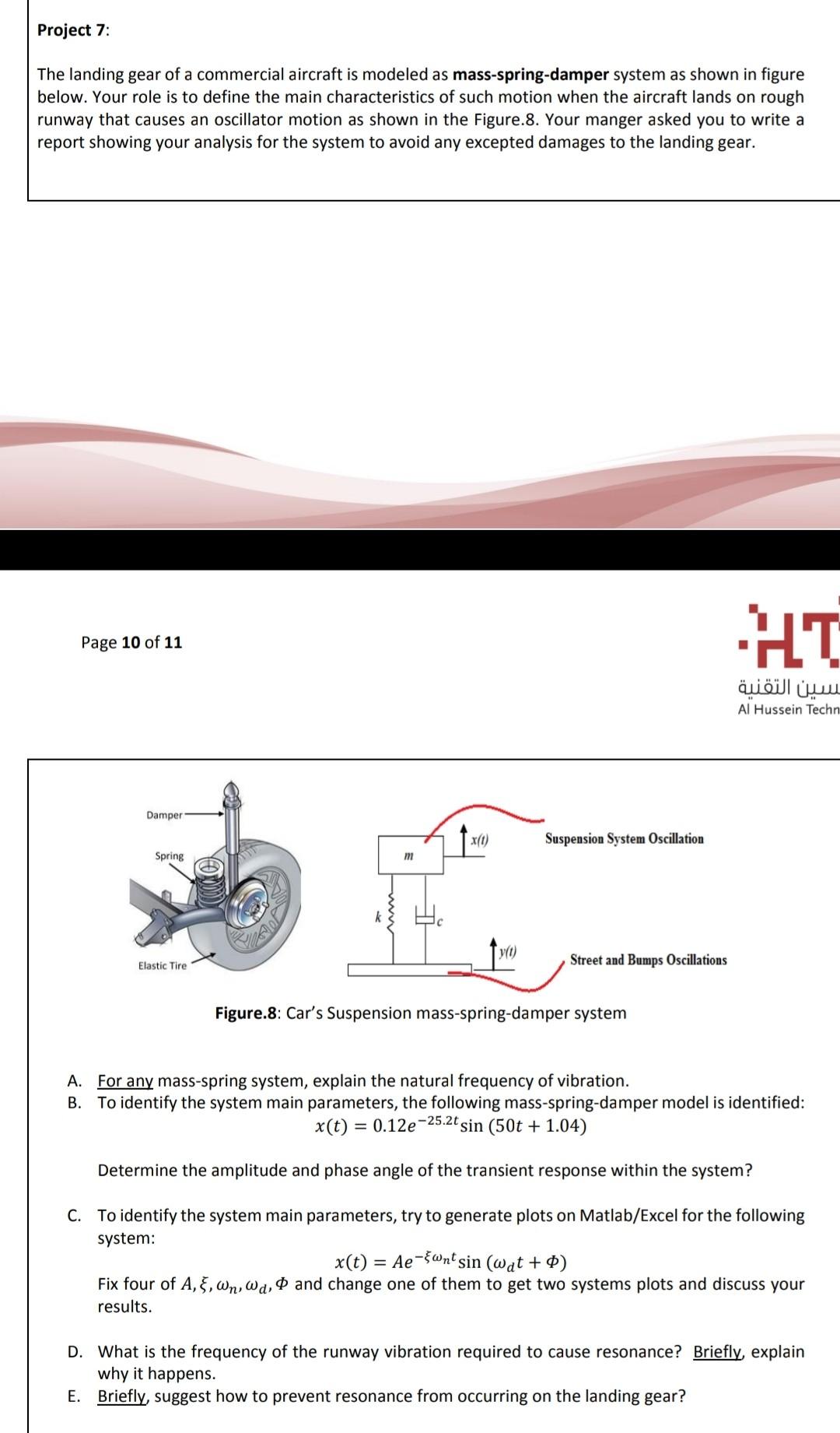 Solved Project 7: The landing gear of a commercial aircraft | Chegg.com