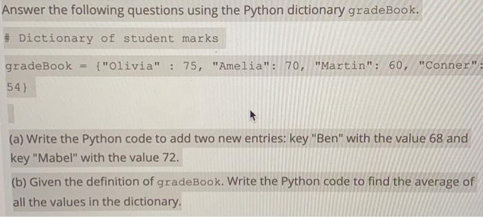 Solved Answer the following questions using the Python | Chegg.com