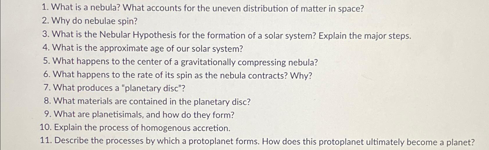 Solved What is a nebula? What accounts for the uneven | Chegg.com