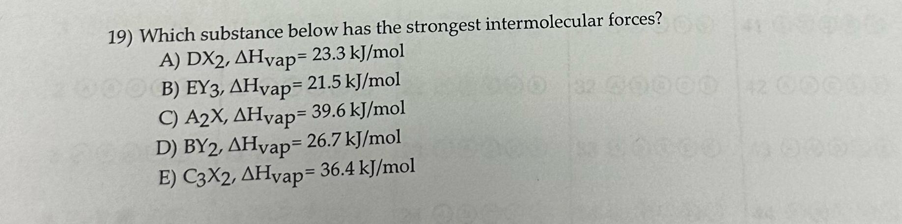 Solved Which substance below has the strongest | Chegg.com