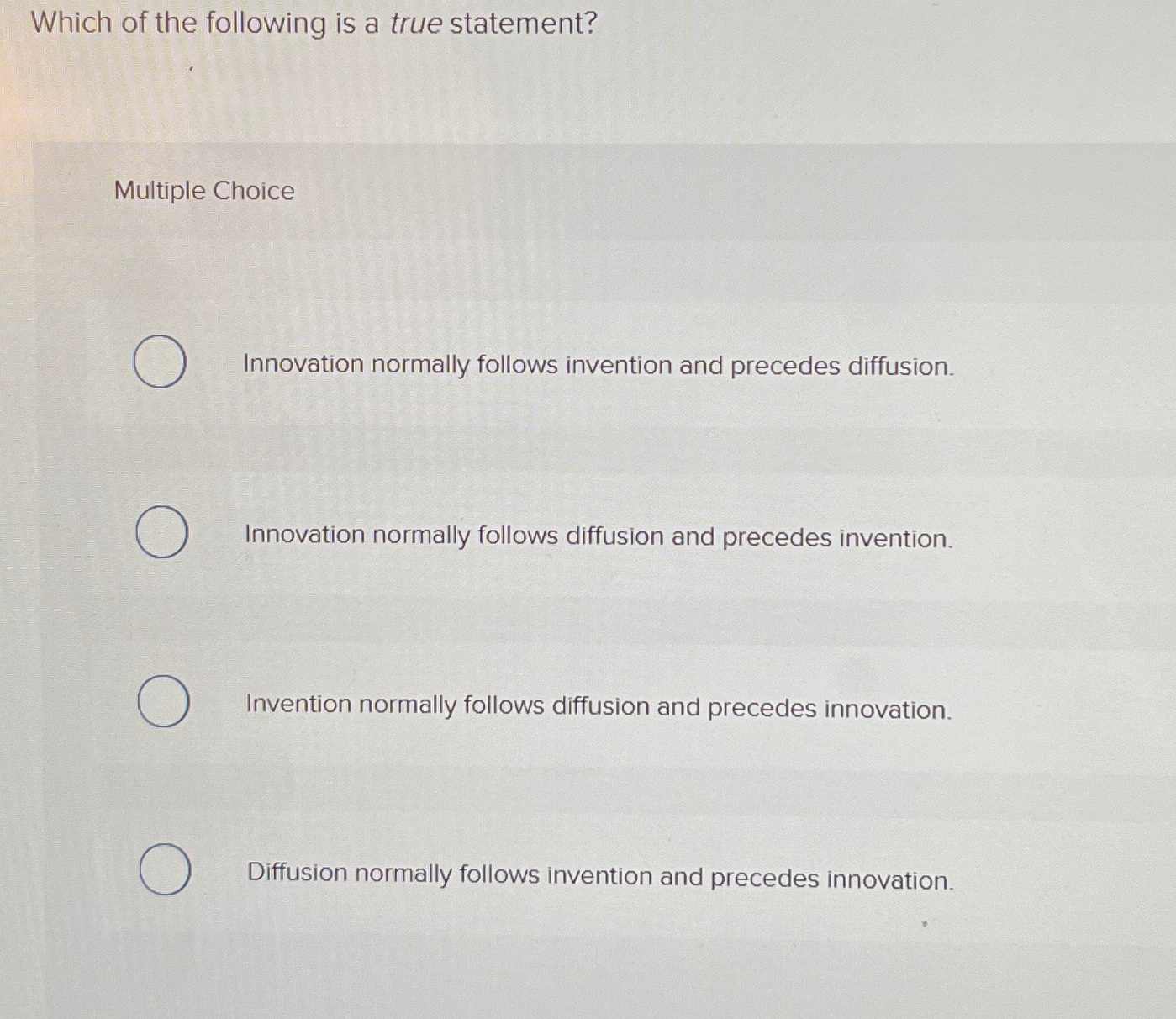 Solved Which of the following is a true statement?Multiple | Chegg.com