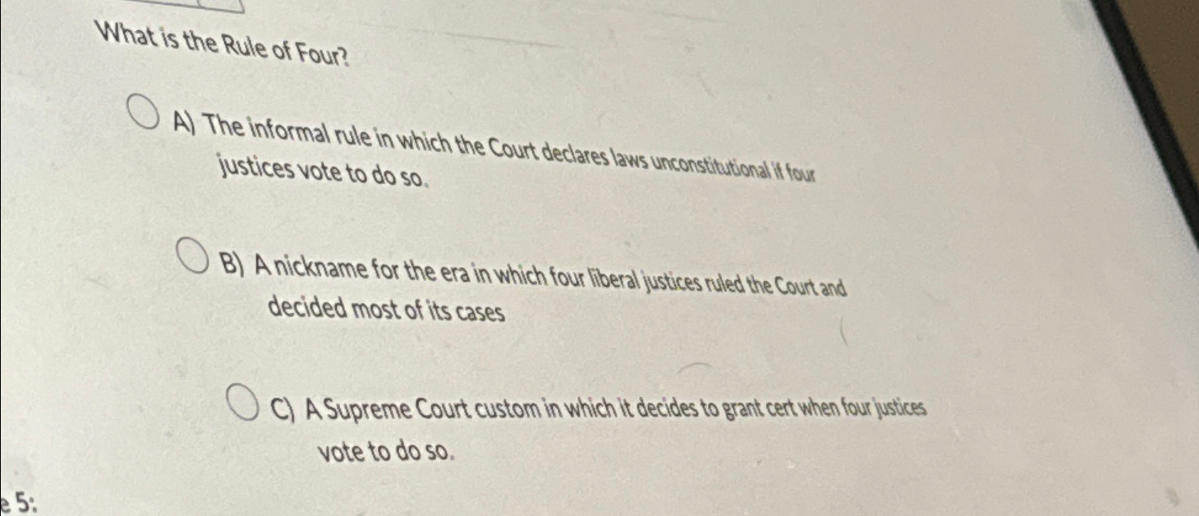 Solved What is the Rule of Four?A) ﻿The informal rule in | Chegg.com