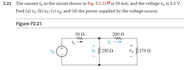 Solved 2.21 ﻿The current ix ﻿in the circuit shown in Fig. | Chegg.com
