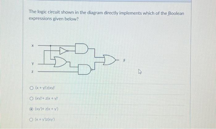 Solved The logic circuit shown in the diagram directly | Chegg.com